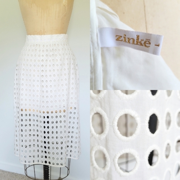 Zinke | Skirts | Zinke White Eyelet Summer Skirt | Poshmark